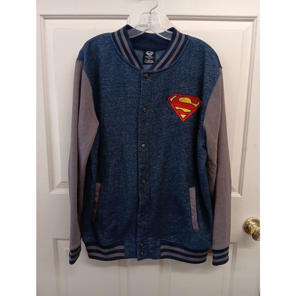 DC Comics | Jackets & Coats | Mens Superman Dc Jacket Large Blue Gray ...